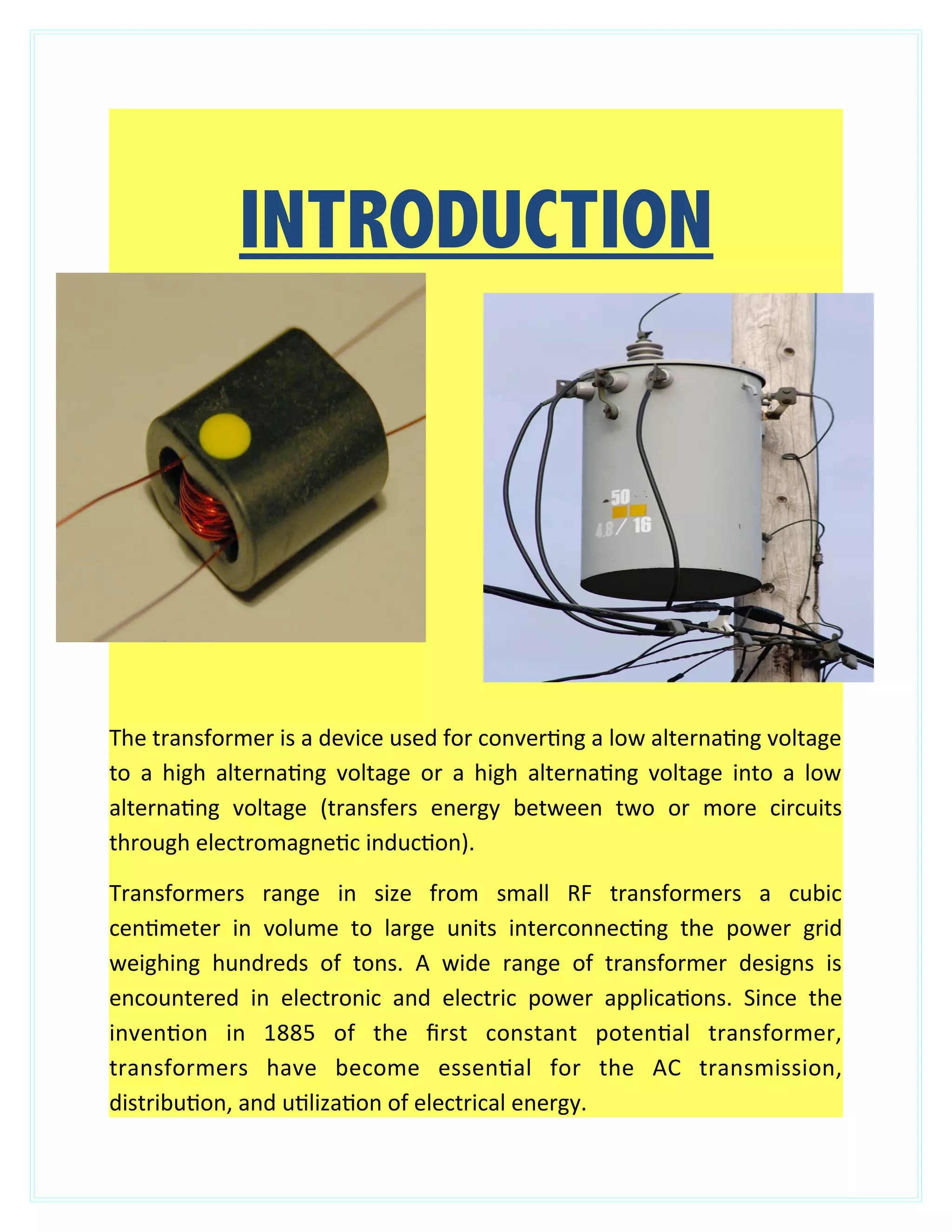 Step-down transformer Physics project Class 12 CBSE Final | PDF
