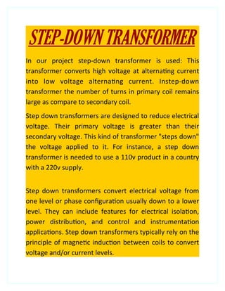 Step-down transformer Physics project Class 12 CBSE Final | PDF