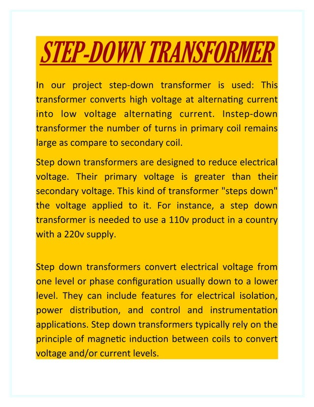 Step-down transformer Physics project Class 12 CBSE Final | PDF ...