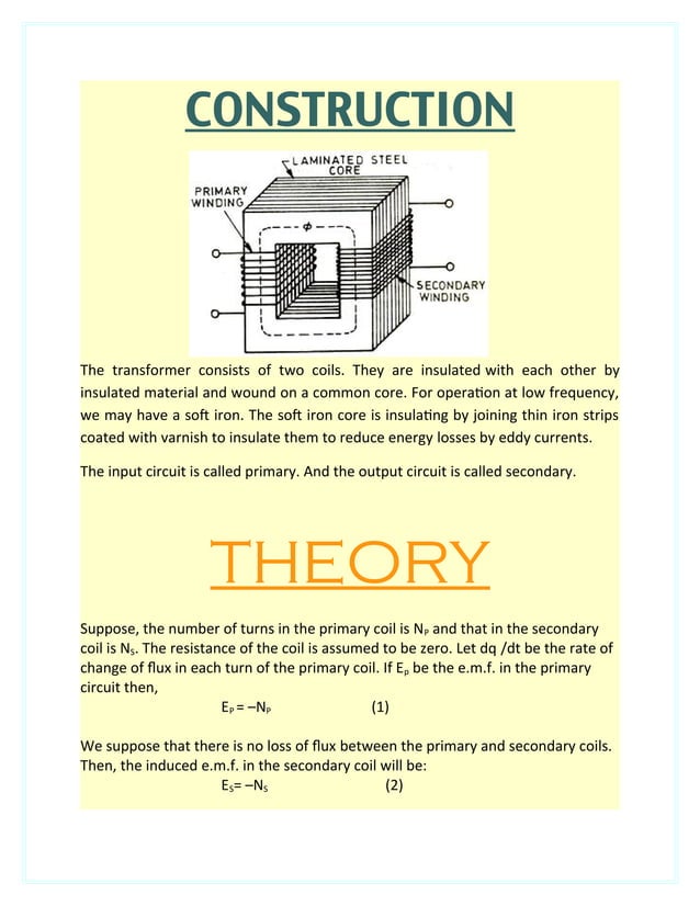 Step-down transformer Physics project Class 12 CBSE Final | PDF | Technology & Computing