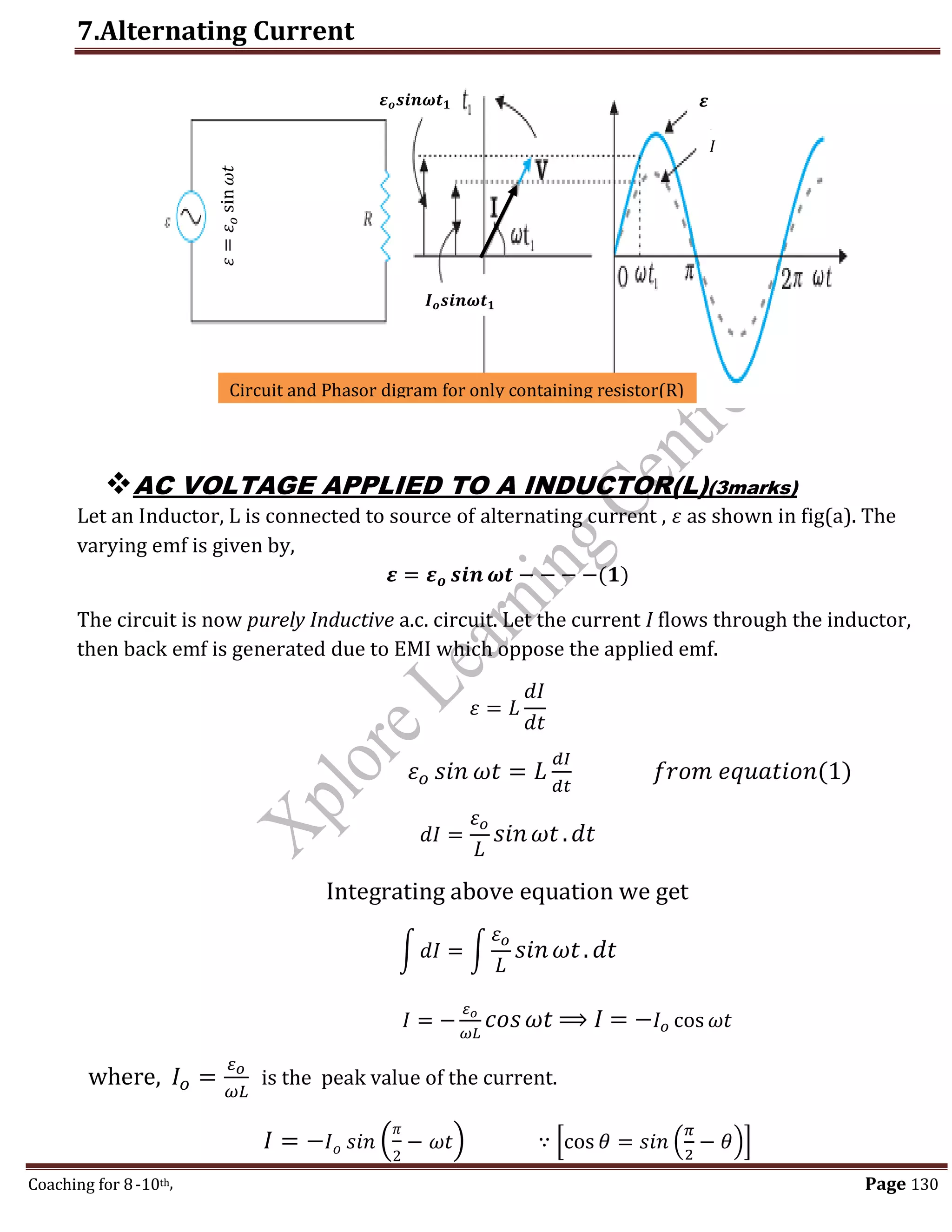 PHY PUC 2 Notes-Alternating current | PDF