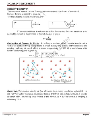 PHY CURRENT ELECTRICITY PUC 2 Notes | PDF