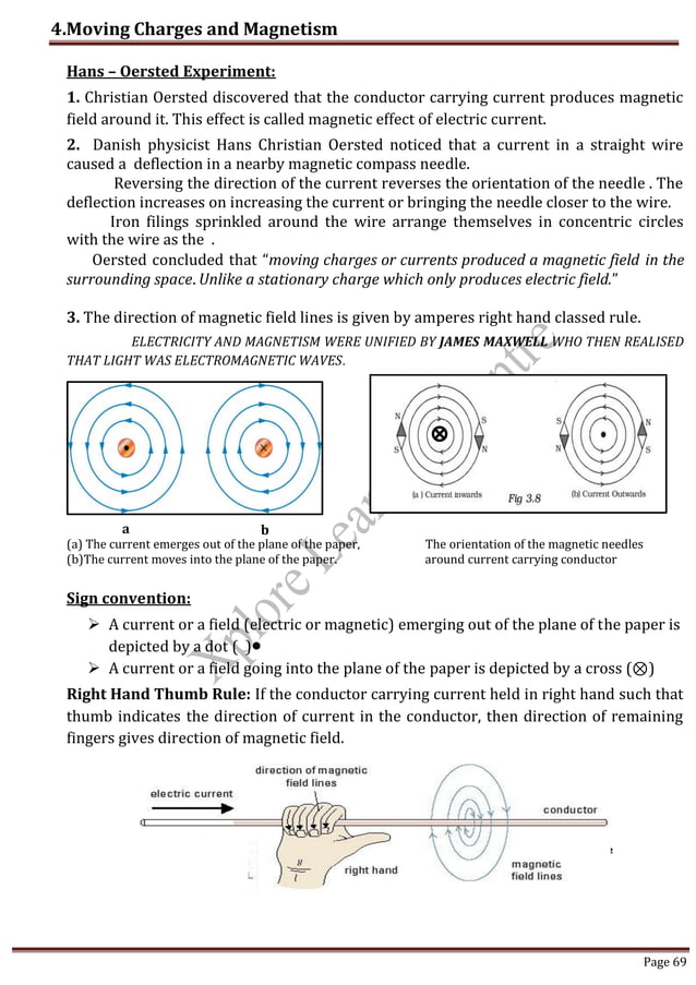 PHY PUC 2 MOVING CHARGE AND MAGNETISM | PDF | Physics | Science