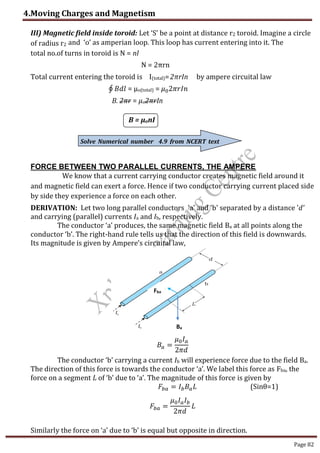 PHY PUC 2 MOVING CHARGE AND MAGNETISM | PDF