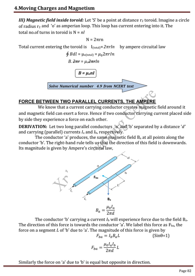 PHY PUC 2 MOVING CHARGE AND MAGNETISM | PDF | Physics | Science