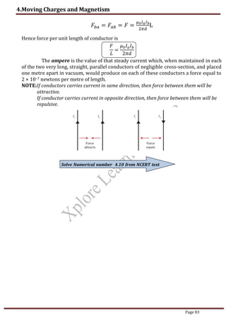 PHY PUC 2 MOVING CHARGE AND MAGNETISM | PDF