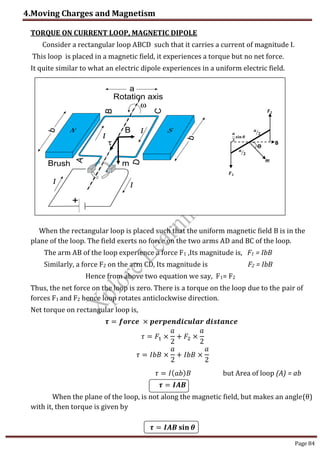 PHY PUC 2 MOVING CHARGE AND MAGNETISM | PDF