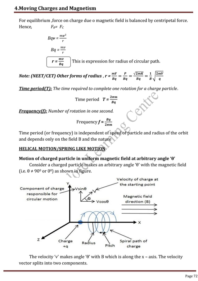 PHY PUC 2 MOVING CHARGE AND MAGNETISM | PDF | Physics | Science
