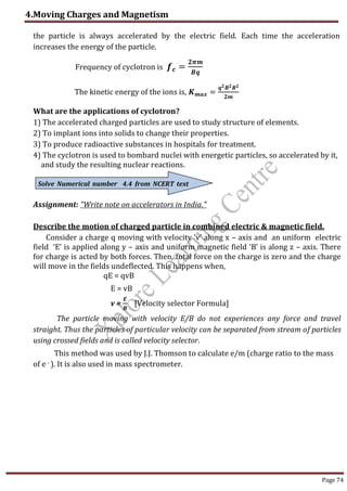 PHY PUC 2 MOVING CHARGE AND MAGNETISM | PDF