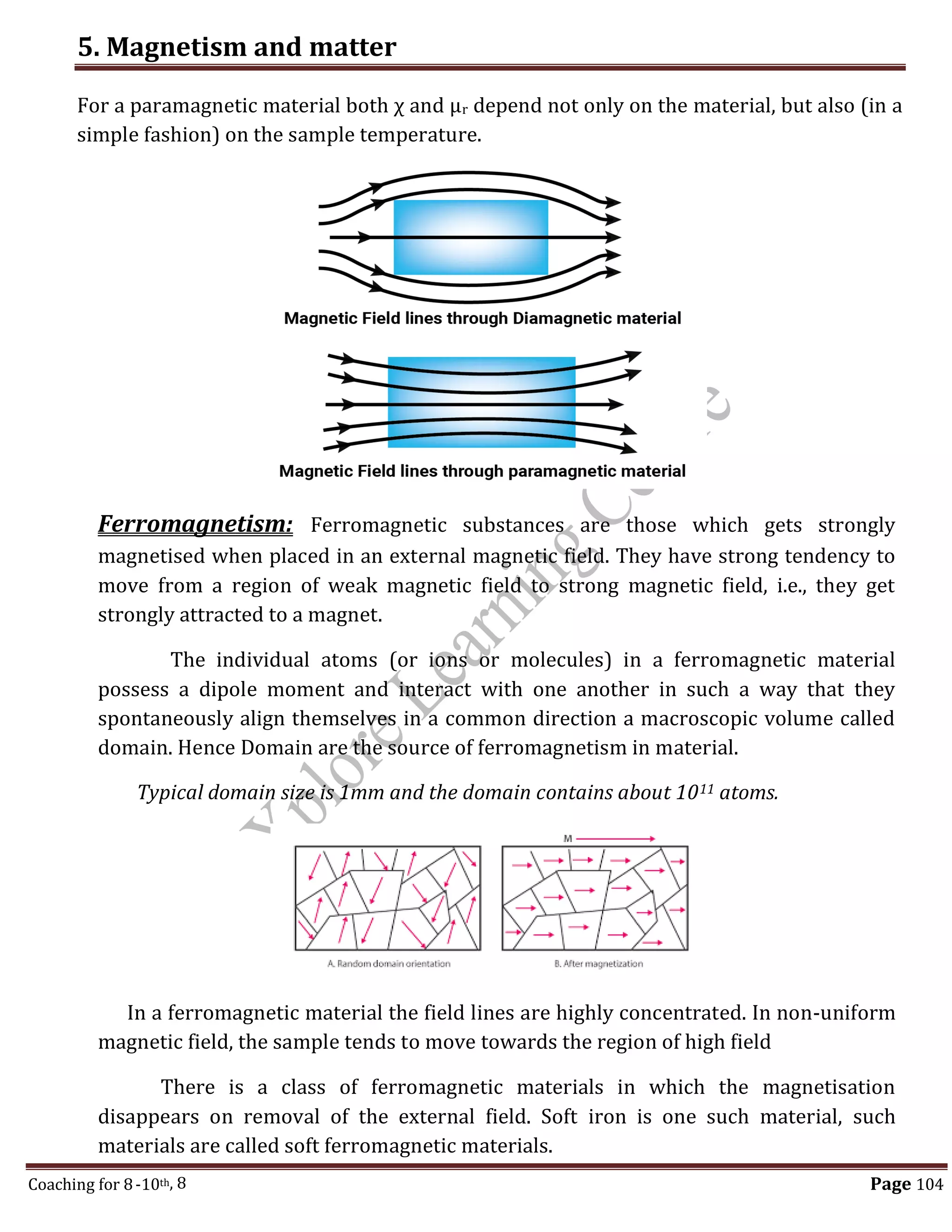 PHY PUC 2 NOTES:- MAGNETISM AND MATTER | PDF