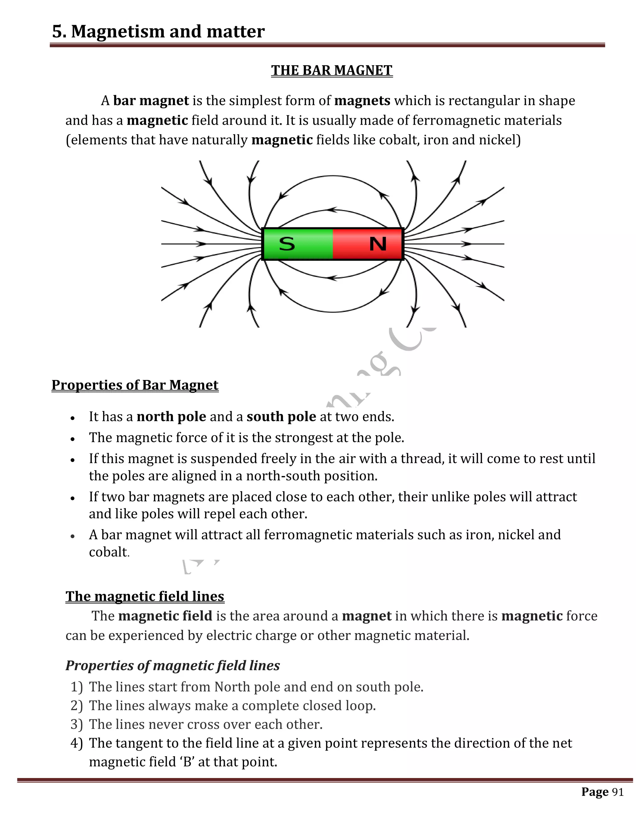 PHY PUC 2 NOTES:- MAGNETISM AND MATTER | PDF