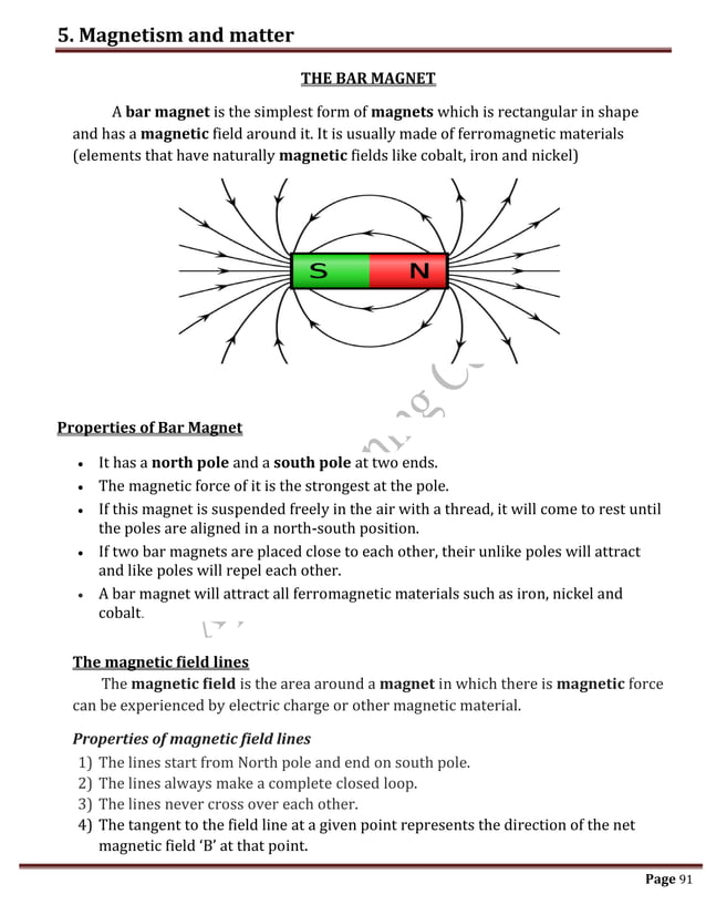 PHY PUC 2 NOTES:- MAGNETISM AND MATTER | PDF | Geology | Science