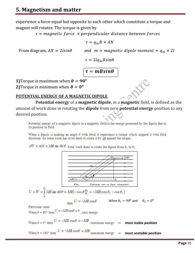 PHY PUC 2 NOTES:- MAGNETISM AND MATTER | PDF | Geology | Science