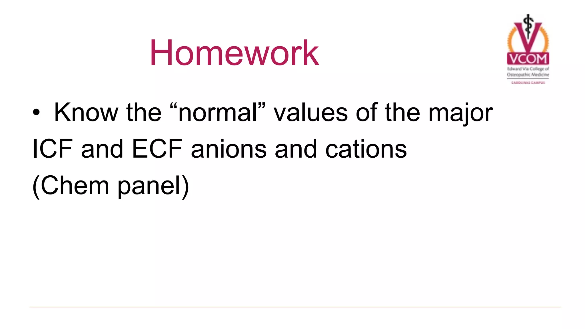 Phys. of fluids electrolytes (7) | KEY