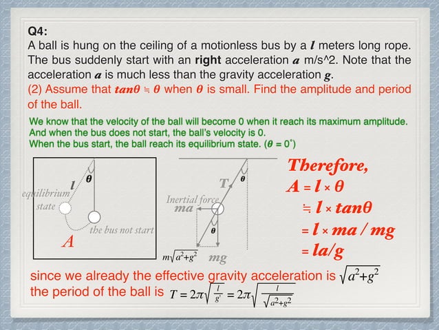 UBC.PHYS101.LO2.Simple.Pendulum.in.Uniform.Acceleration | PPT