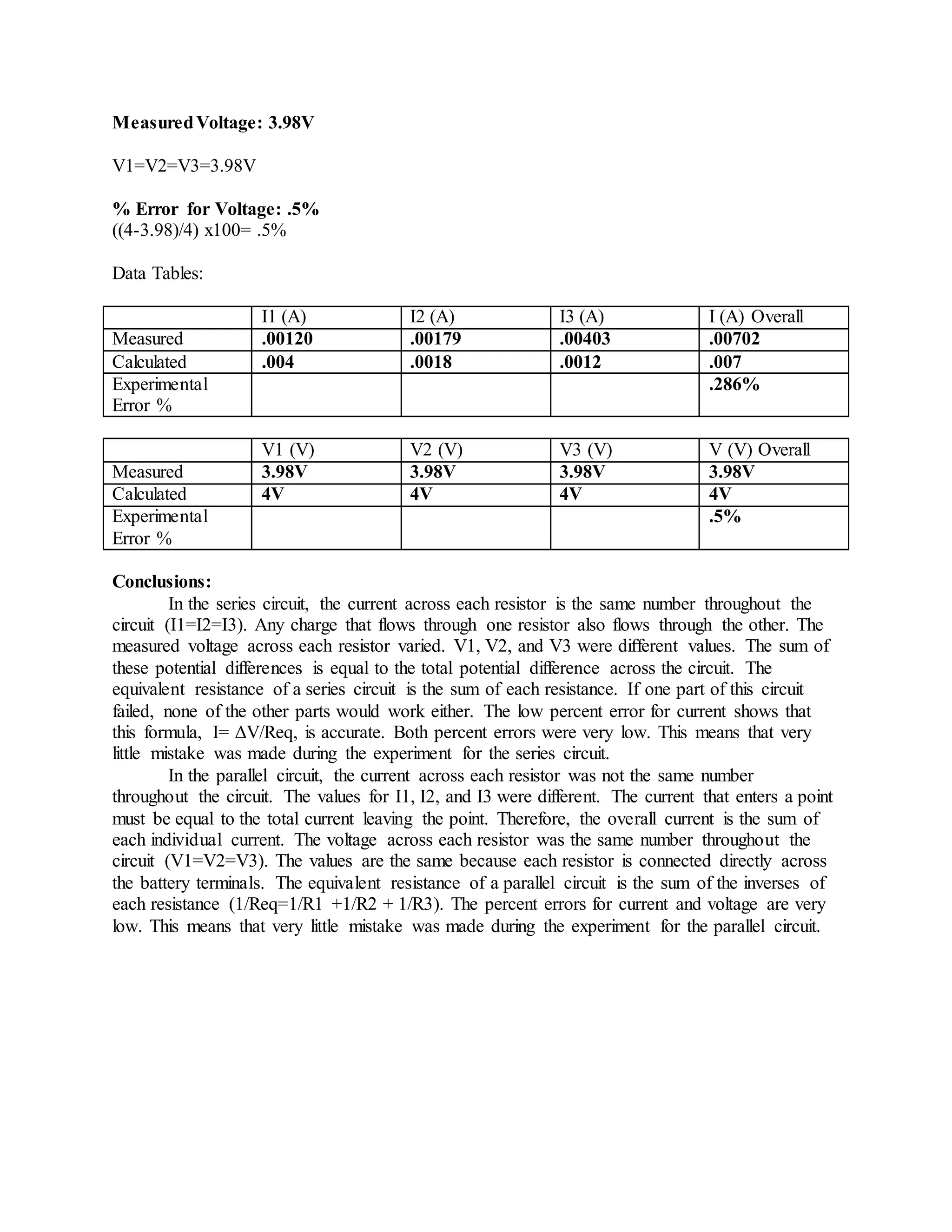 Phys 102 formal simple dc circuits lab report | DOCX
