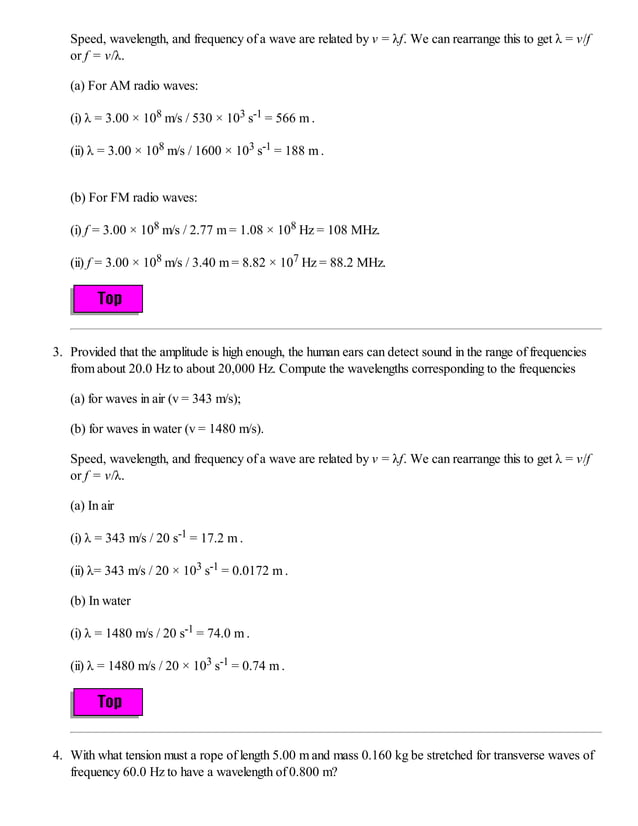 Phys 1100 waves solutions | PDF