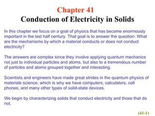 Conduction of Electricity in Solids and Analysis | PPT