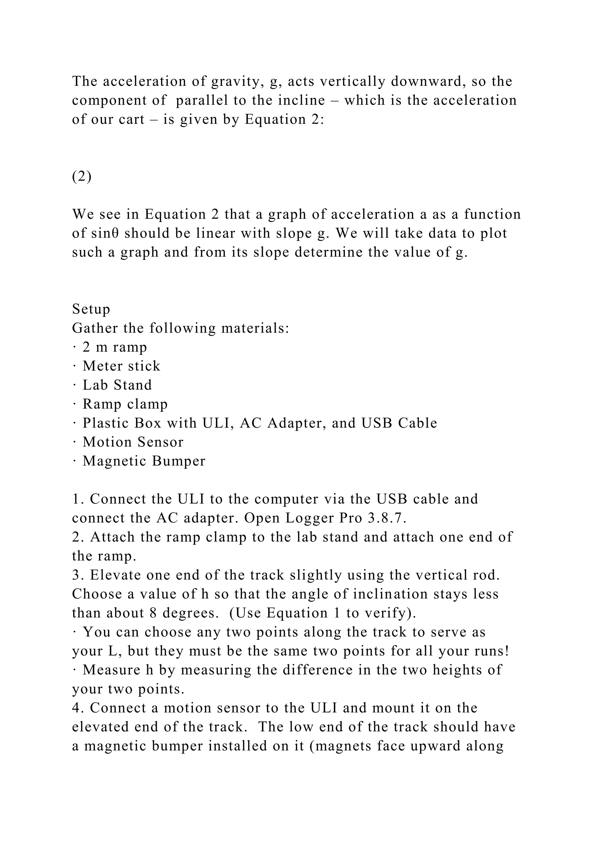 PHYS 221Lab 1 - Acceleration Due to GravityPlease work in g.docx