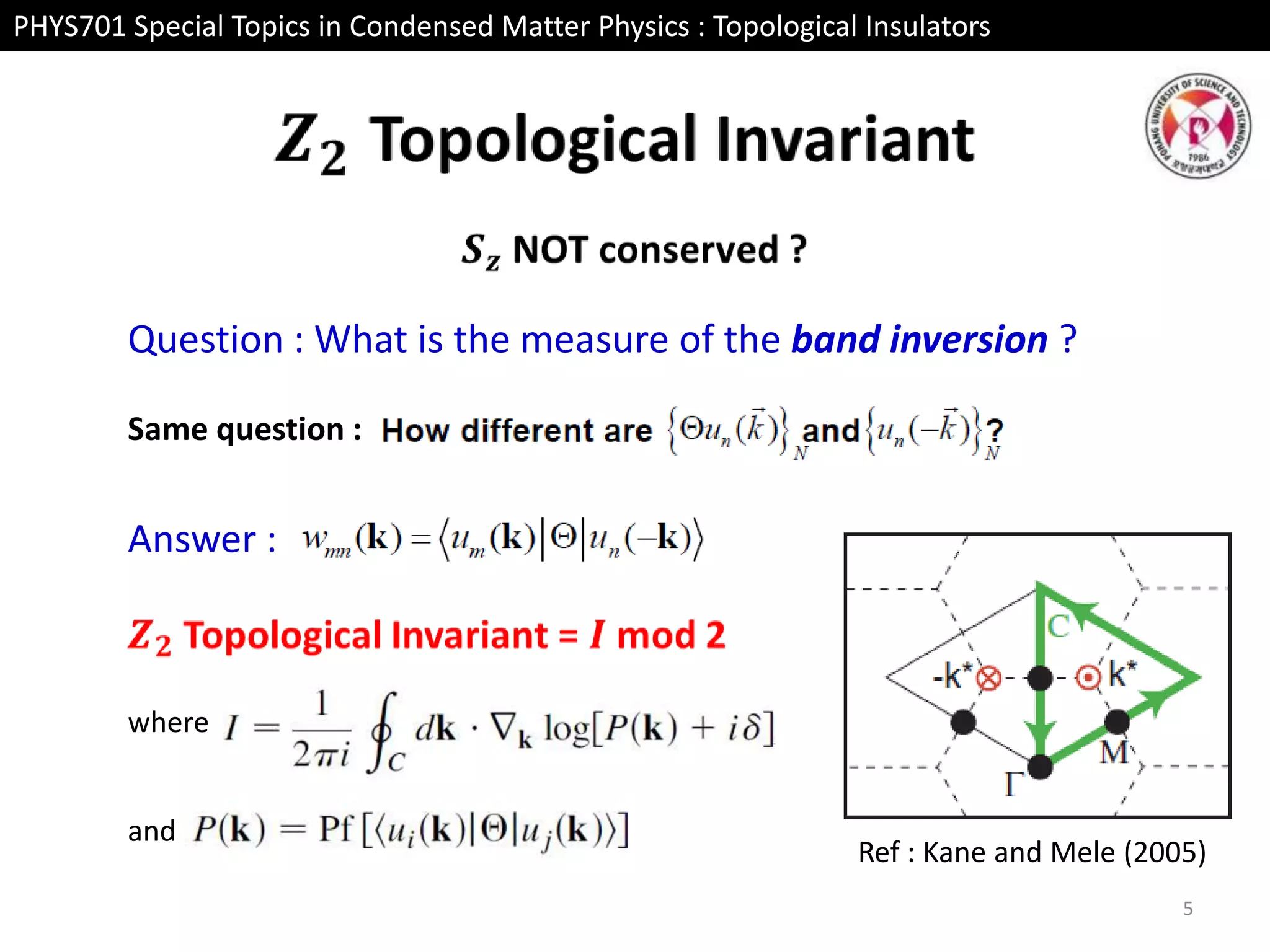 PHYS701 paper review : D. Hsieh et al., Nature, 458, 970-974 (2008) - A topological Dirac ...
