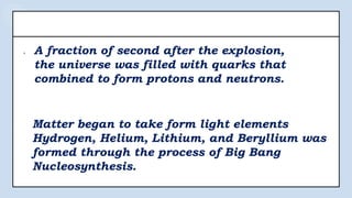 Big Bang Theory and Formation of Light Elements | PPTX