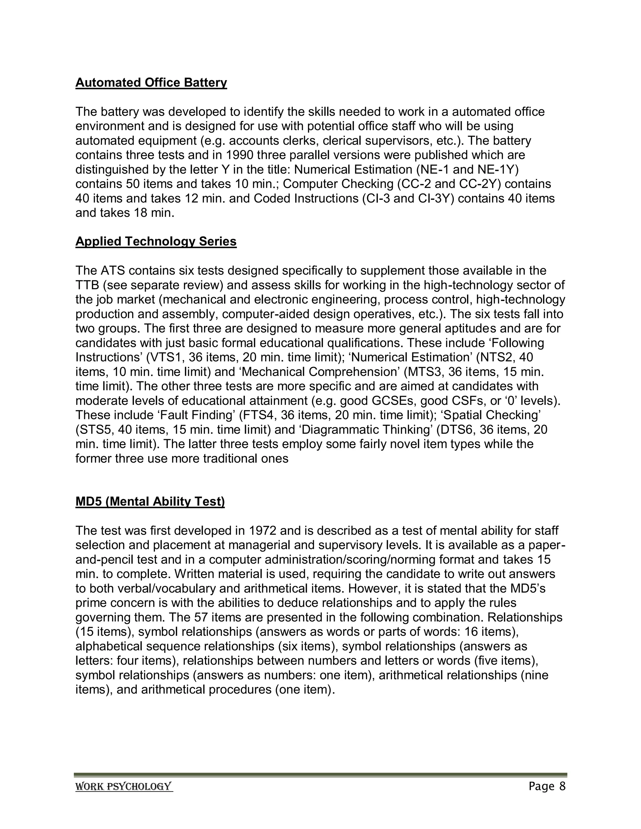 Physcology test - pratik negi | PDF