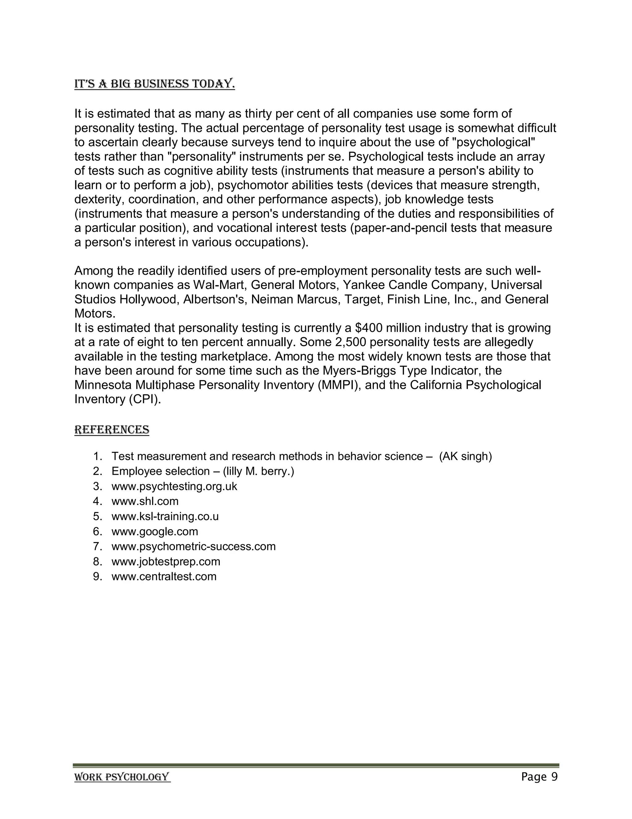 Physcology test - pratik negi | PDF