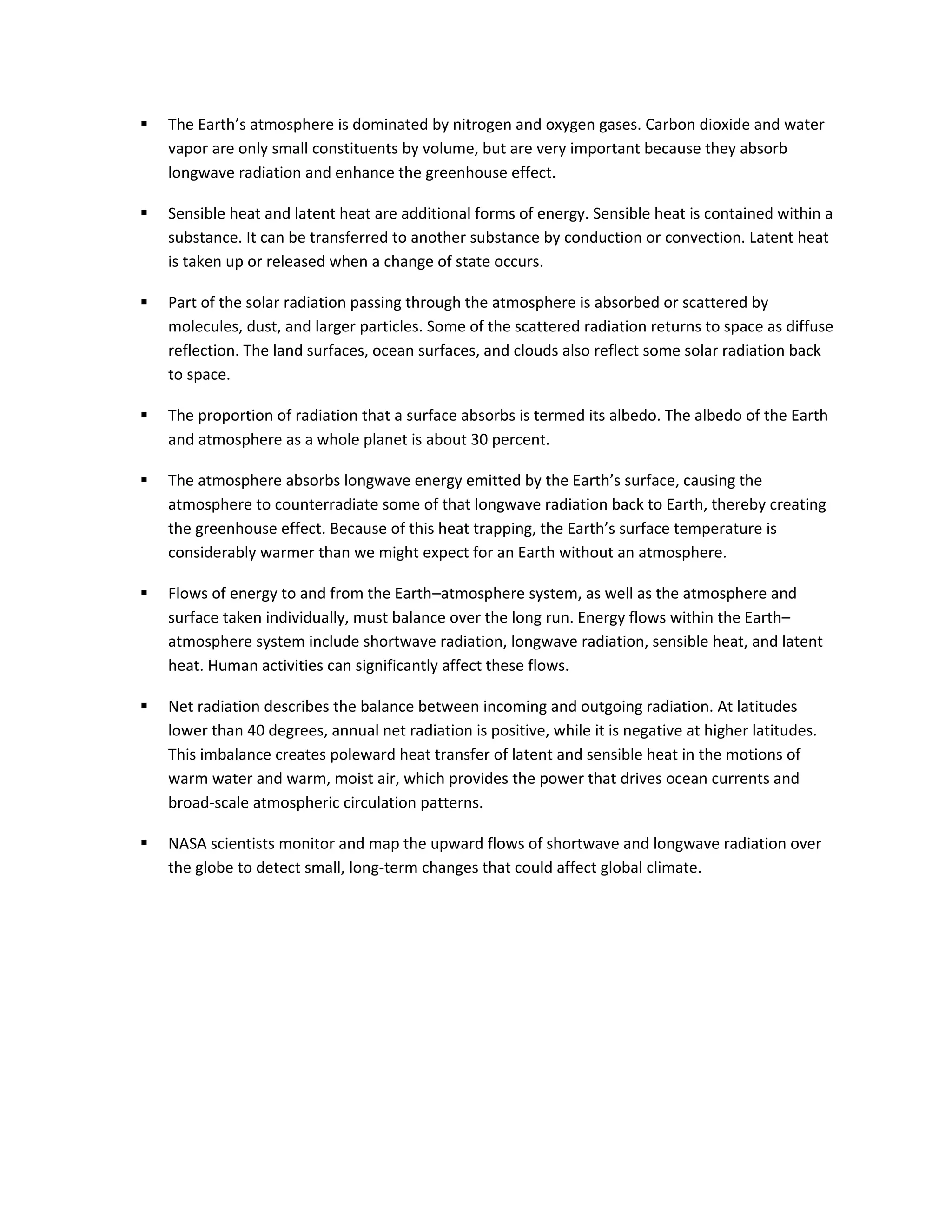 summary earth energy balance | DOC