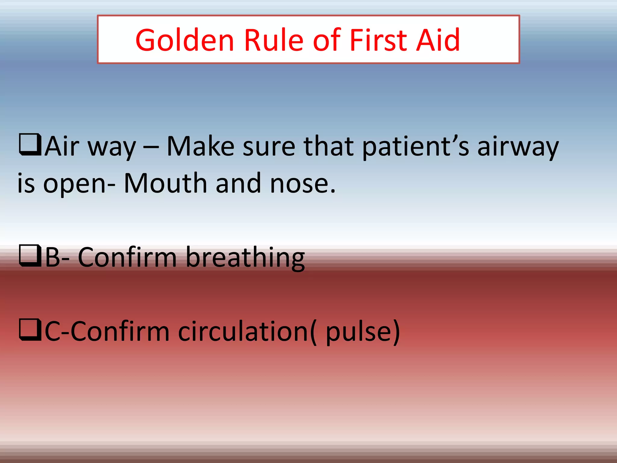 First Aid and Emergency care | PPTX