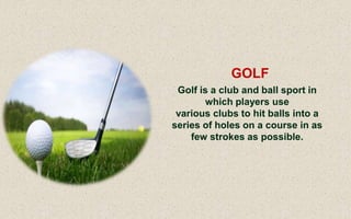 court dimensions & rules and regulations of golf | PPTX