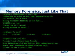 Physical Access Attacks with Firewire | PPT