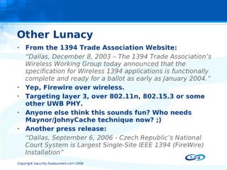 Physical Access Attacks with Firewire | PPT