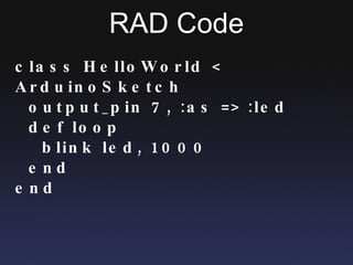 Physical Computing with the Arduino platform and Ruby | PPT ...