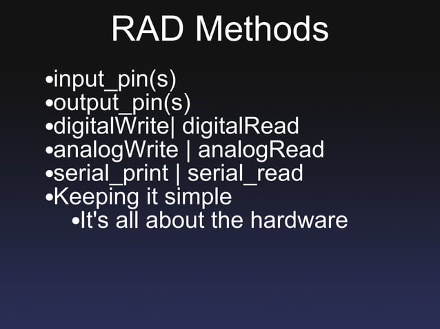 Physical Computing with the Arduino platform and Ruby | PPT | Programming Languages | Computing