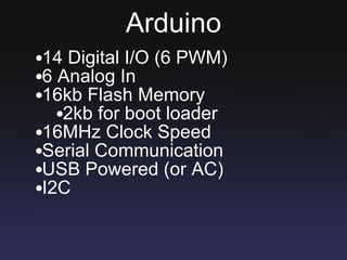 Physical Computing with the Arduino platform and Ruby | PPT | Programming Languages | Computing