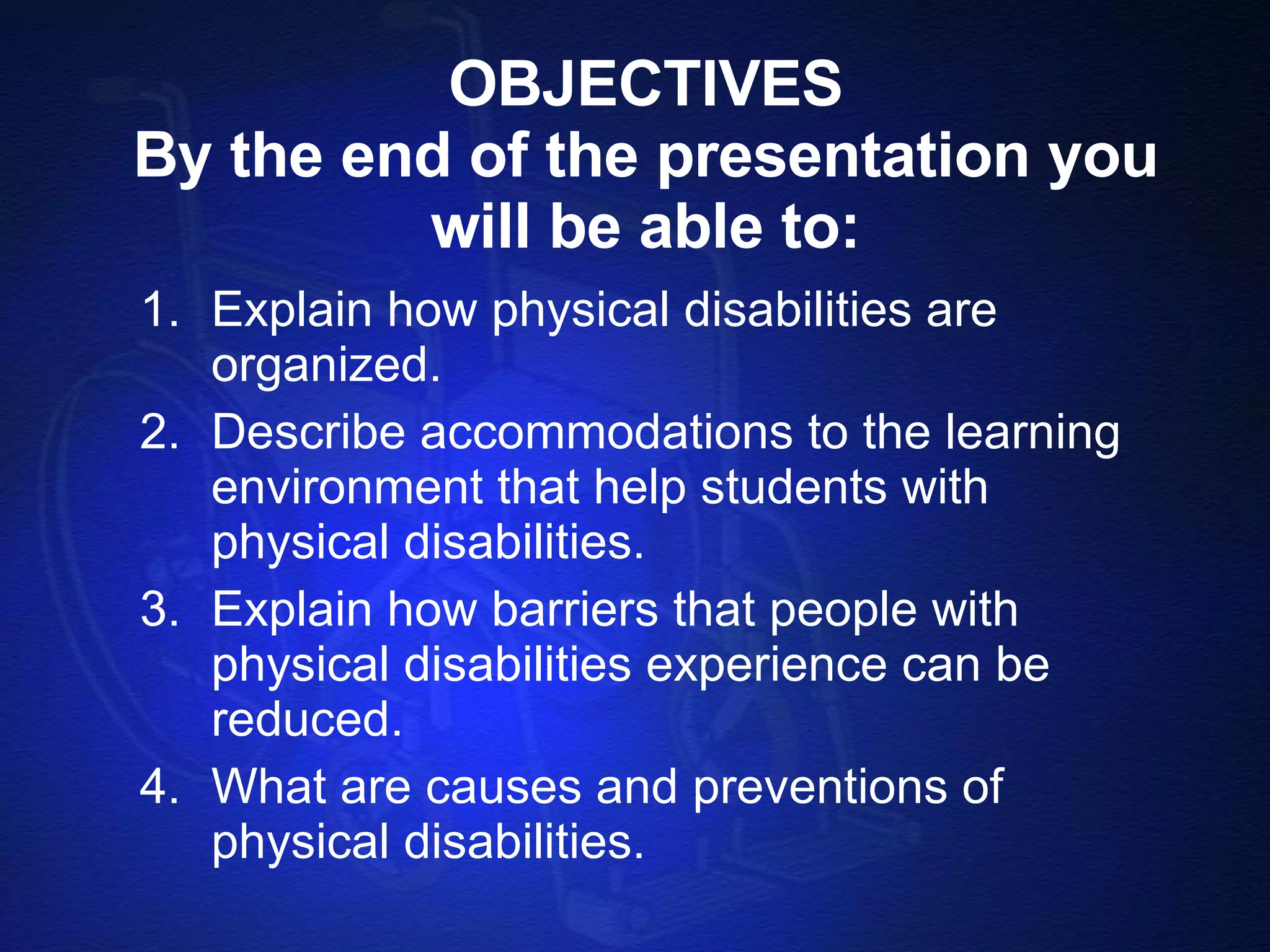 Physical Impairments 97 2003 | PPT