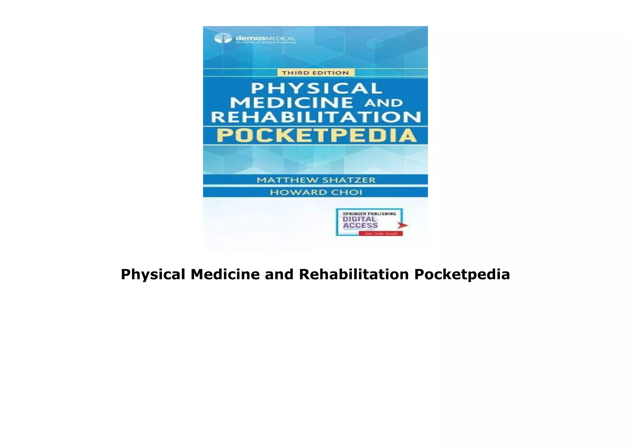 Physical Medicine and Rehabilitation Pocketpedia | PDF