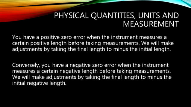 Physical quantities, units and measurement | PPTX | Physics | Science