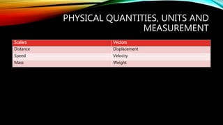 Physical quantities, units and measurement | PPTX