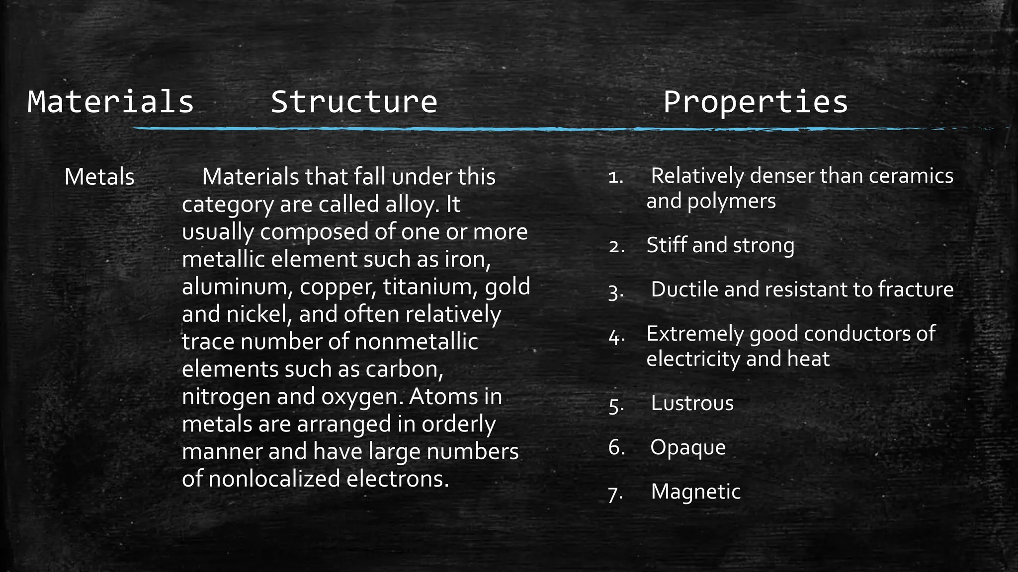 Properties and Structures and Uses of Different Materials | PPTX