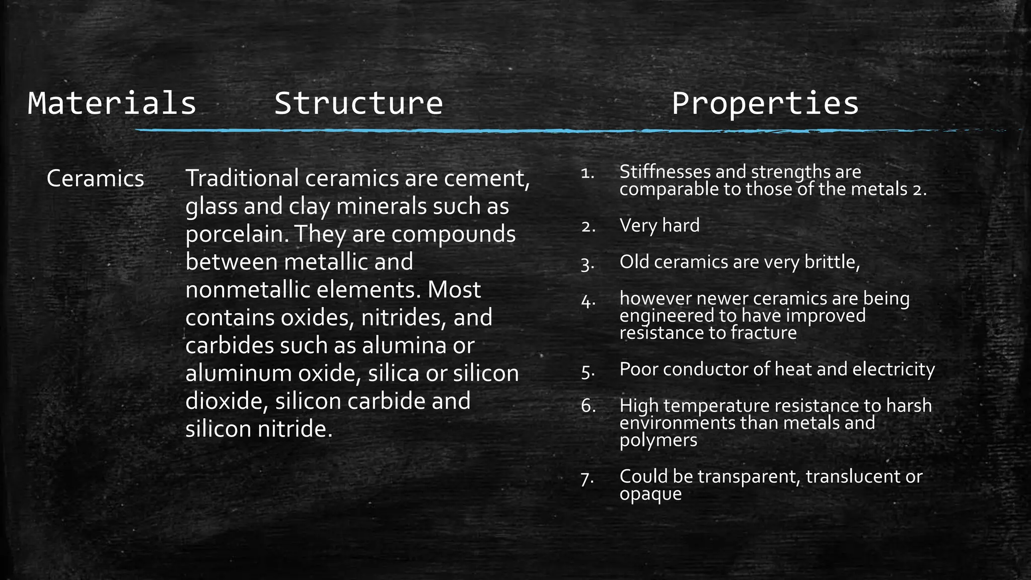 Properties and Structures and Uses of Different Materials | PPTX