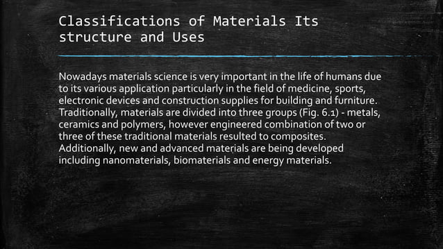 Properties and Structures and Uses of Different Materials | PPTX