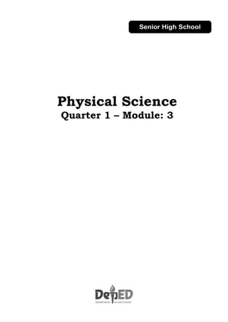 Physical science11 q1-module-3-1_08082020 | PDF | Chemistry | Science