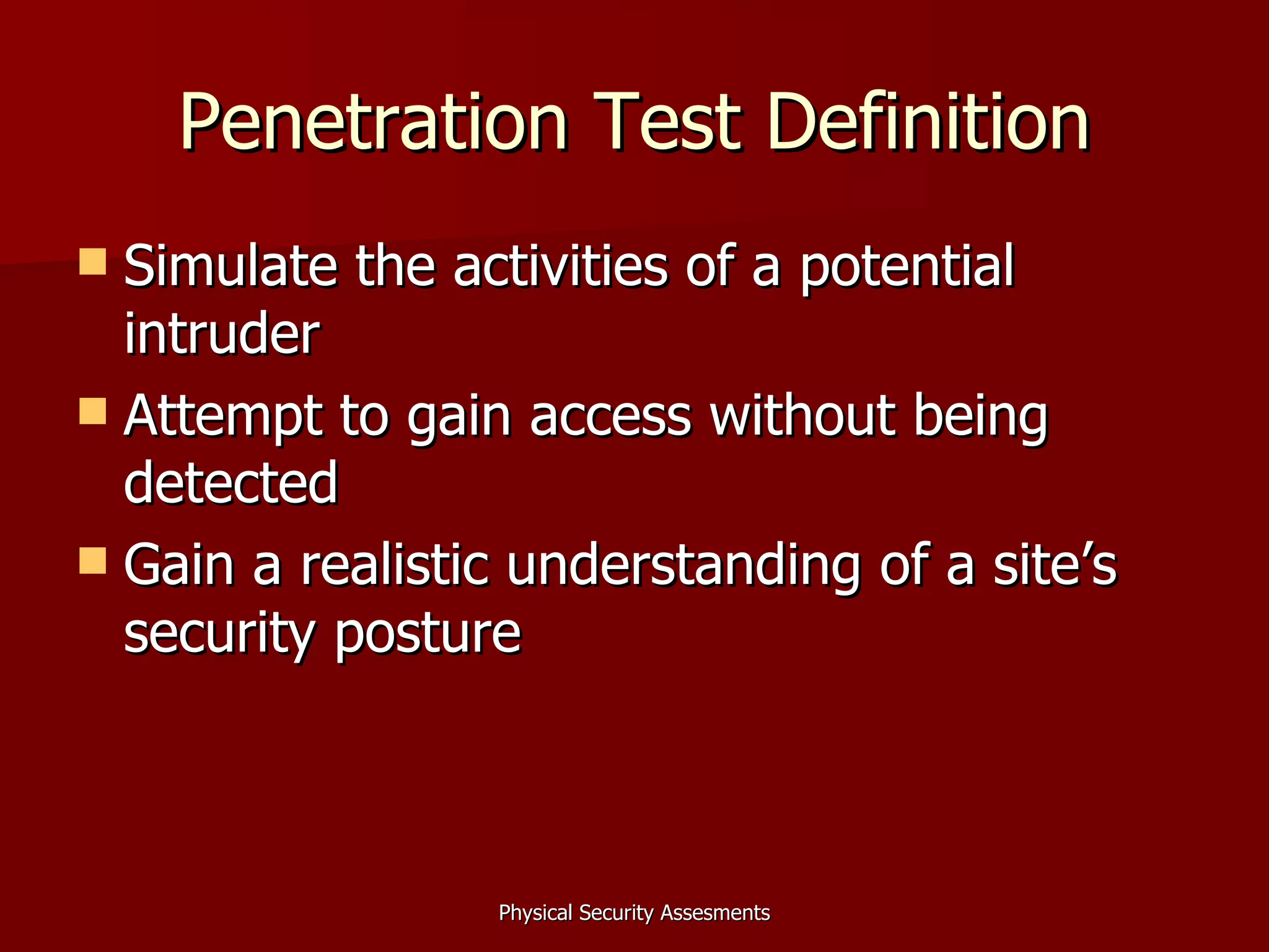 Physical Security Assessments | PPT