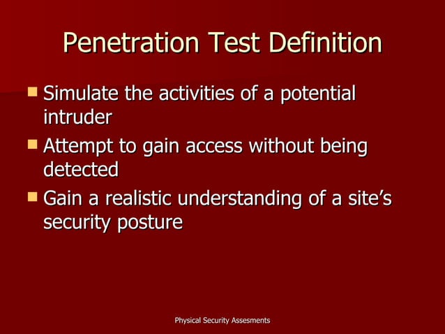 Physical Security Assessments | PPT | Information and Network Security | Computing