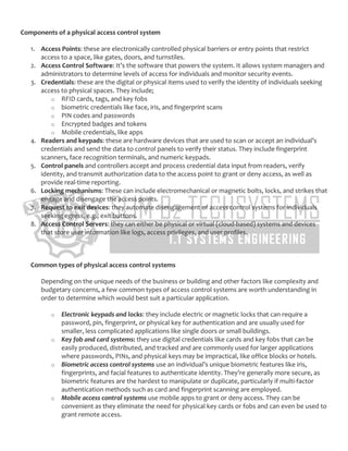 PHYSICAL ACCESS CONTROL - AN UNDERSTANDING.pdf | Operating Systems ...