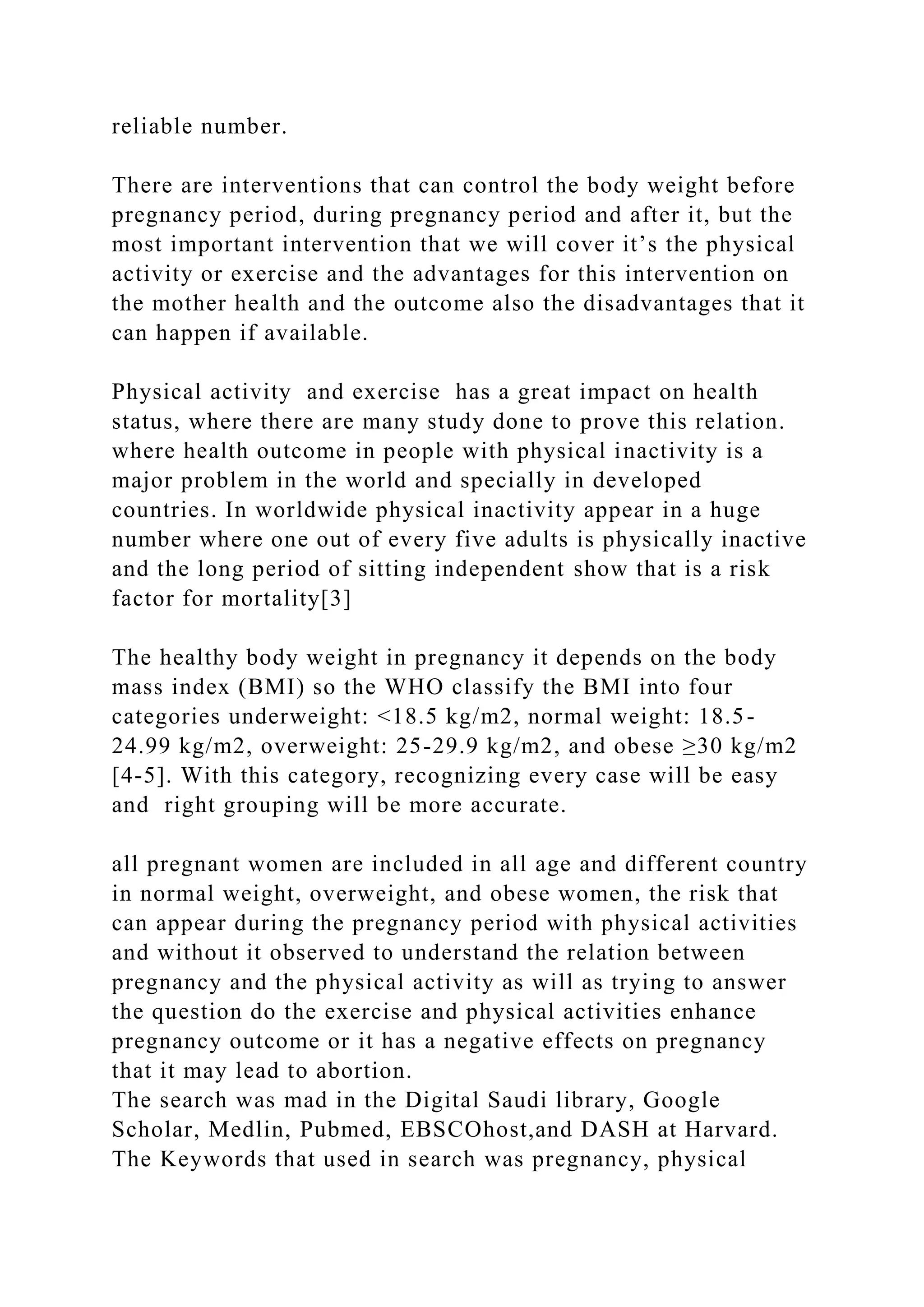 Physical Activity during Pregnancy and the Effect on Mothers and Fet.docx