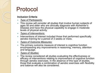 Physical activity on Alzheimer's Disease | PPTX