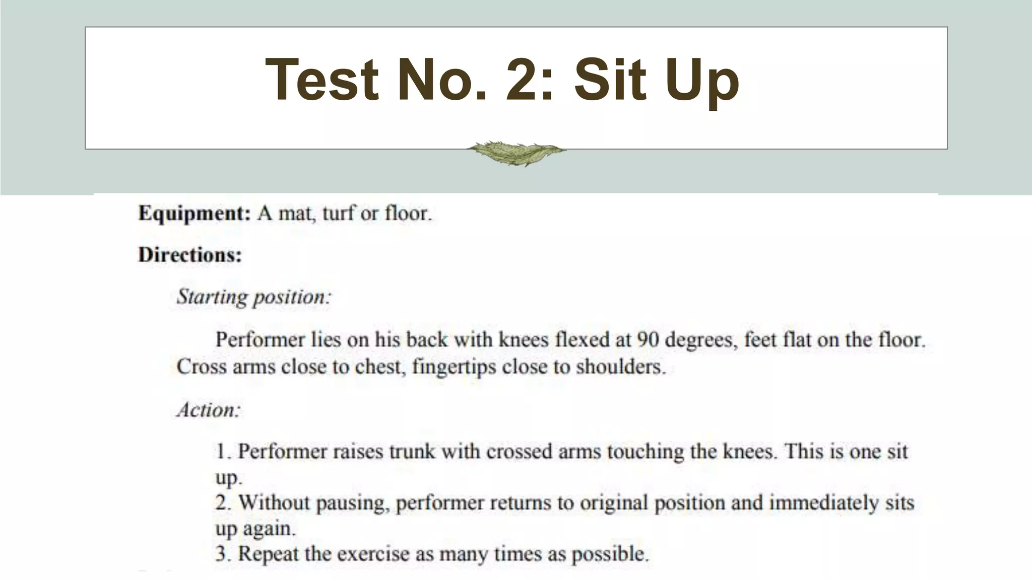 Physical Activity Towards Health and Fitness 3 Fitness Testing ...