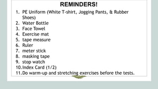 Physical Activity Towards Health and Fitness 3 Fitness Testing ...